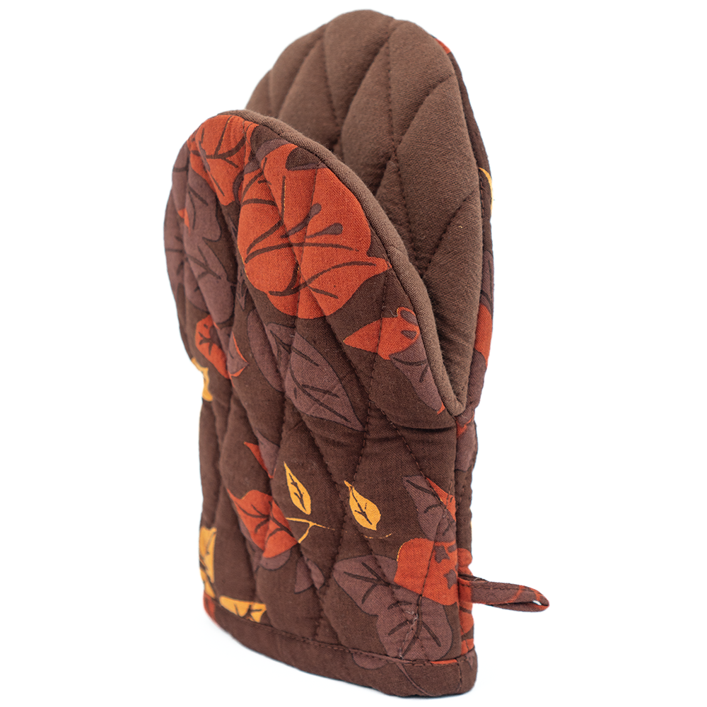 Oven Mitt | Short Oven Mitt Bougainvillea Brown – balizen