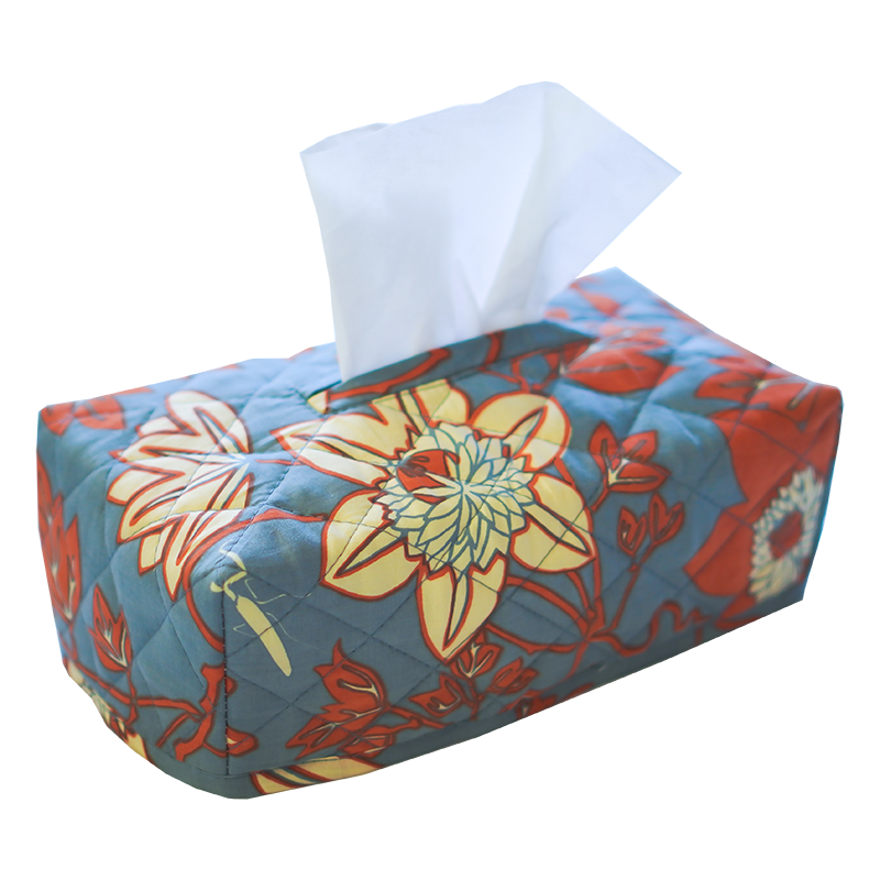 Tissue Box Cover | Passion Flower Blue Spice – balizen